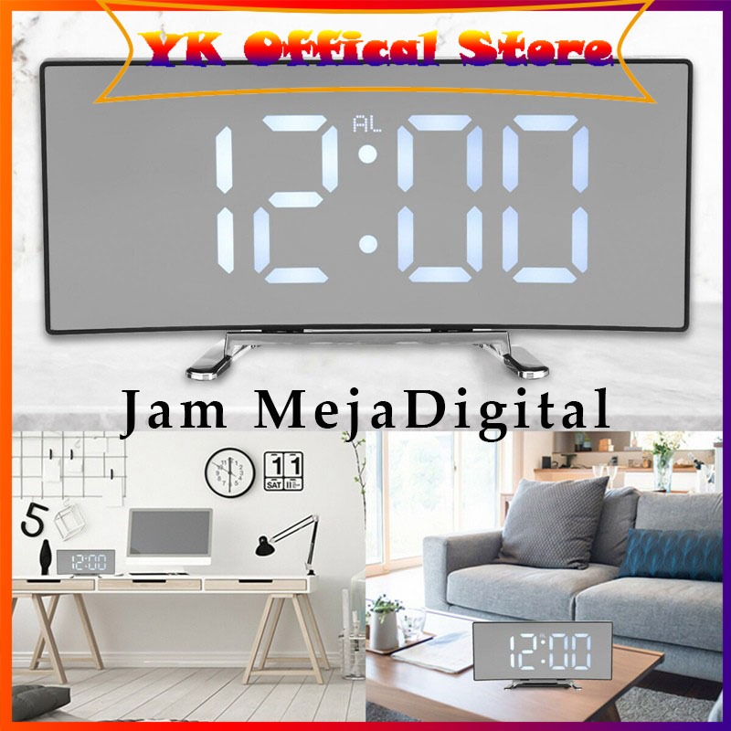 Jual Jam Meja Digital Alarm Clock Mirror DT-6507 Jam Meja Desain Cermin ...