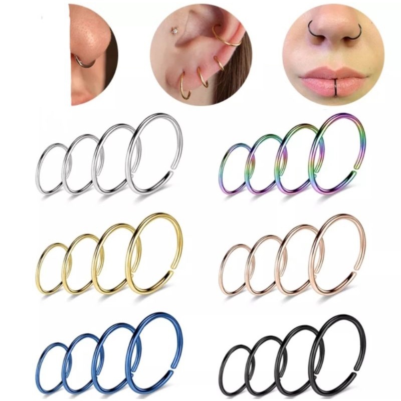 Jual ICH Anting Ring Piercing Hidung, Nosetril, Bibir Telinga Stainles ...