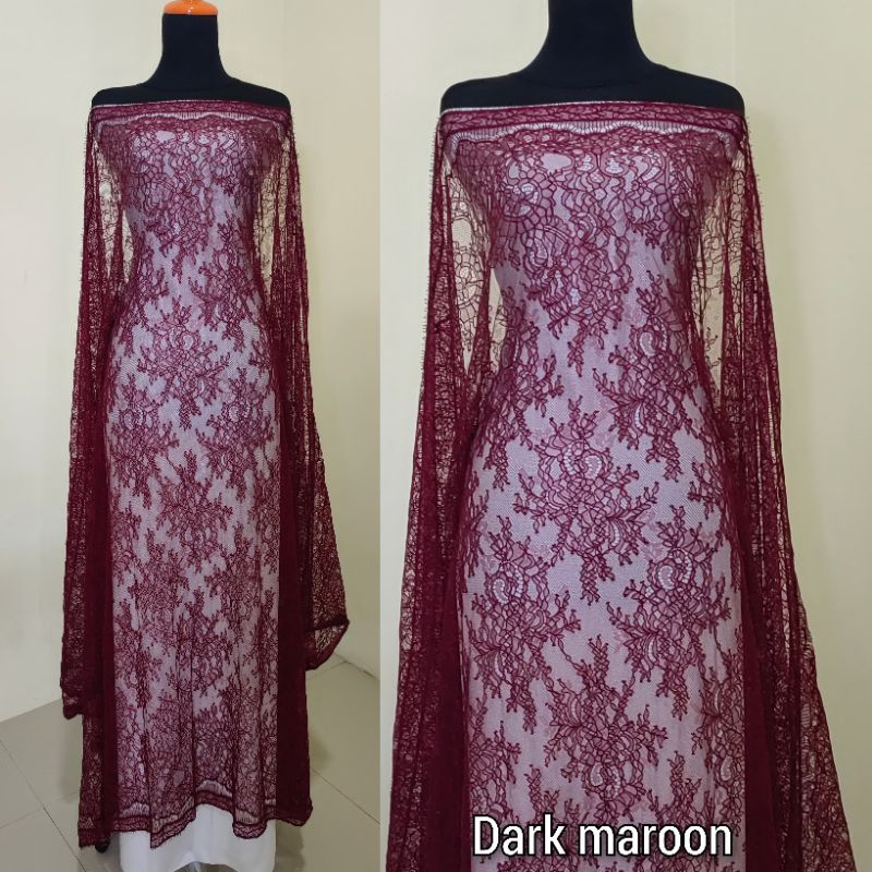 Jual Kain Brokat Chantily Lace Panel Brukat Chantilly Santili | Shopee ...