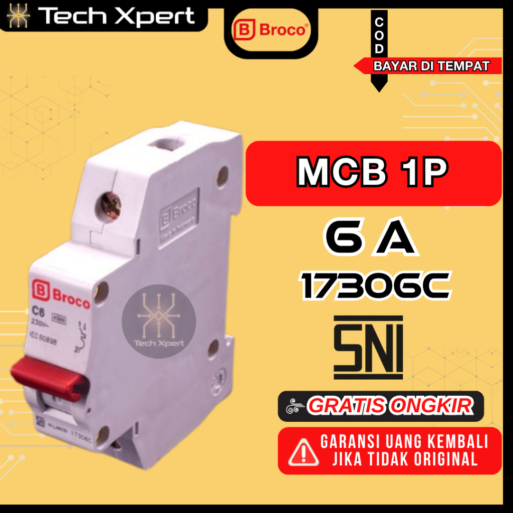 Jual MCB BROCO 17306C - MCB C 6A | Shopee Indonesia