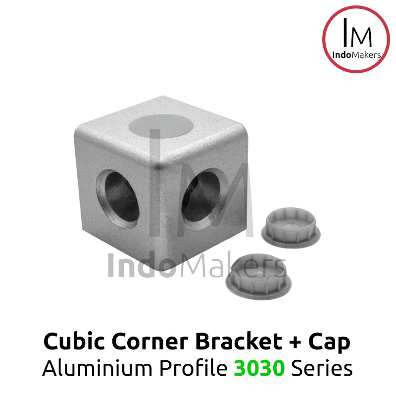 Jual Aluminium Profile Cubic / Cube Corner Bracket With Cap 3030 Silver ...