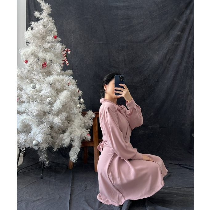 Jual SELIM LABEL Kaluna Dress Korean Mini Wrap Dress Lilit | Shopee ...
