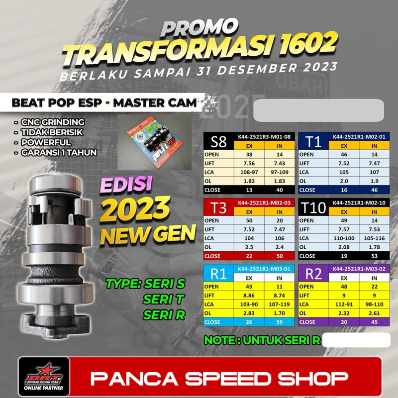 Jual NOKEN AS BRT BEAT POP SCOOPY ESP MASTER CAM TYPE S8 T1 T3 | Shopee Indonesia