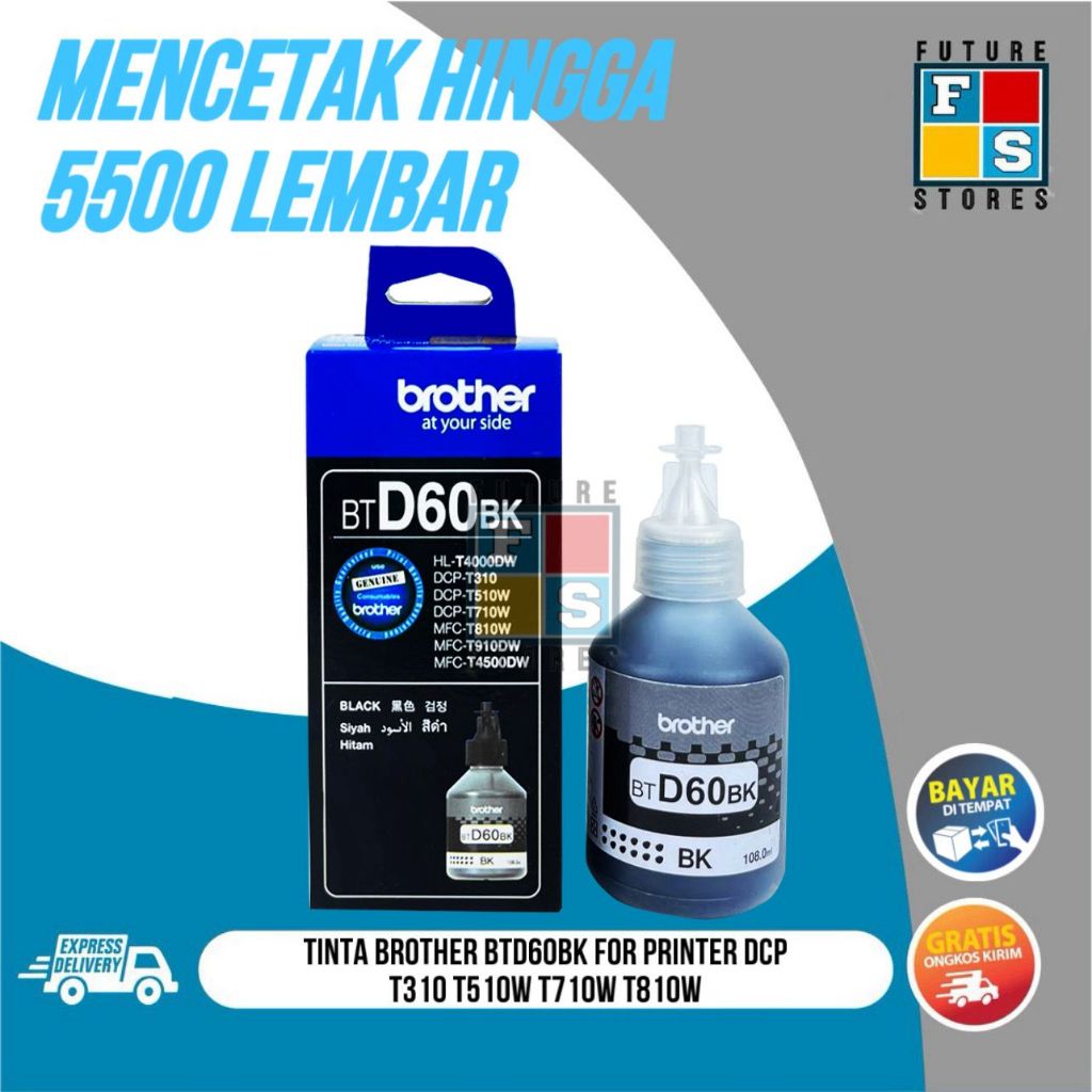 Jual Tinta Brother BTD60 Black DCP T310 DCP T510W DCP T710W DCP T810W ...