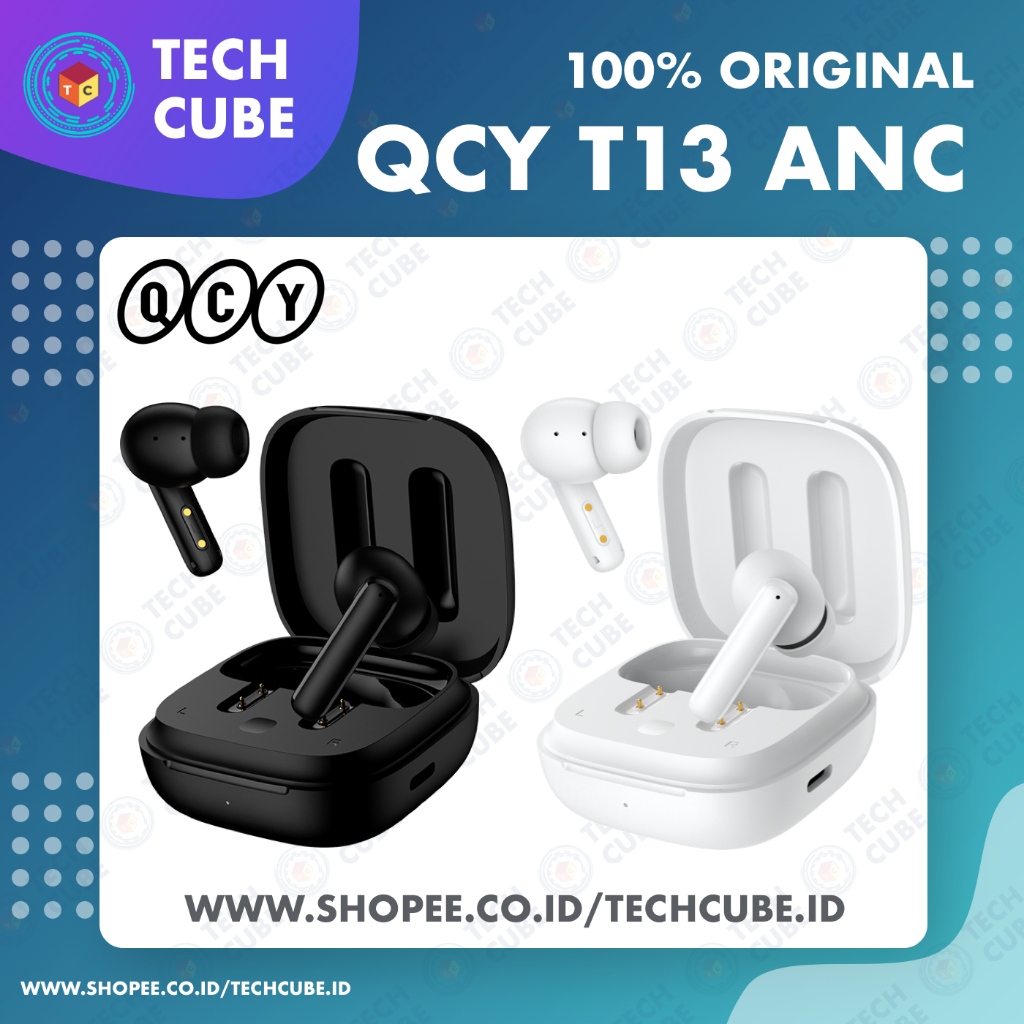 Jual QCY T13 ANC ENC TWS Earphone Headset Bluetooth Earbuds Alt T5 T20 ...