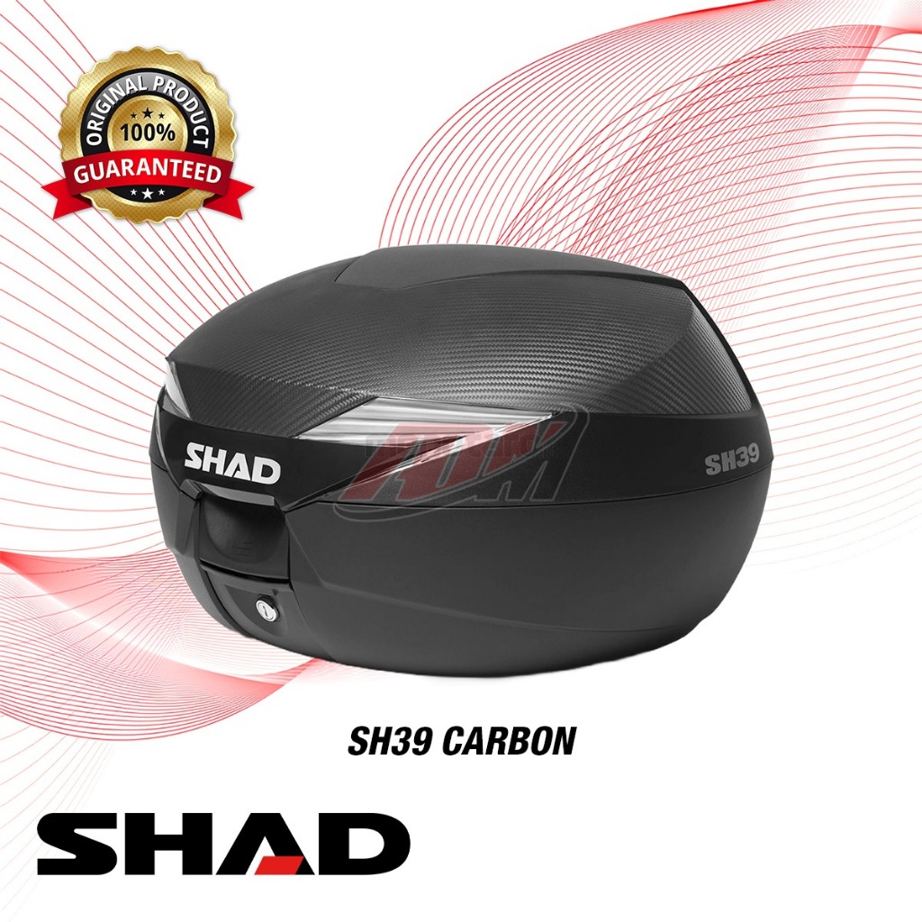 Jual BOX MOTOR SHAD / TOP CASE SH39 BLACK & CARBON | Shopee Indonesia