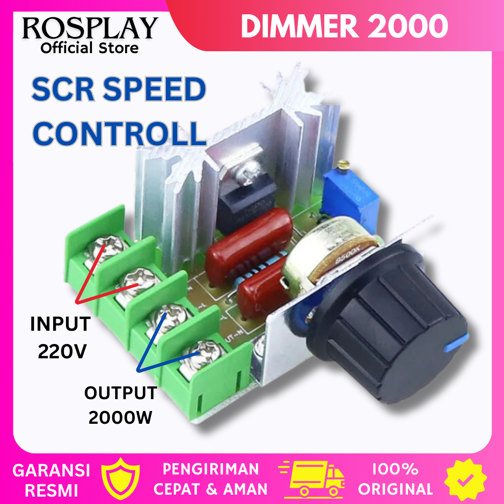 Jual Dimmer SCR 2000W Motor Speed Controller 220V AC PWM Regulator / DIMMER 2000WATT | Shopee ...