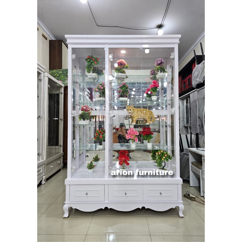 Jual Pajangan Crystal 3 pintu/Pajangan full kaca/ Lemari hias/Lemari ...