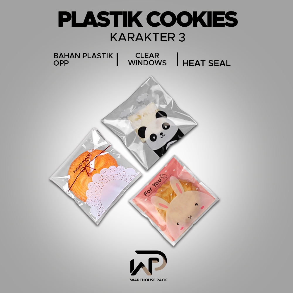 Jual (100 PCS) Plastik Cookies Karakter Snack | Plastik Cookies Panda ...