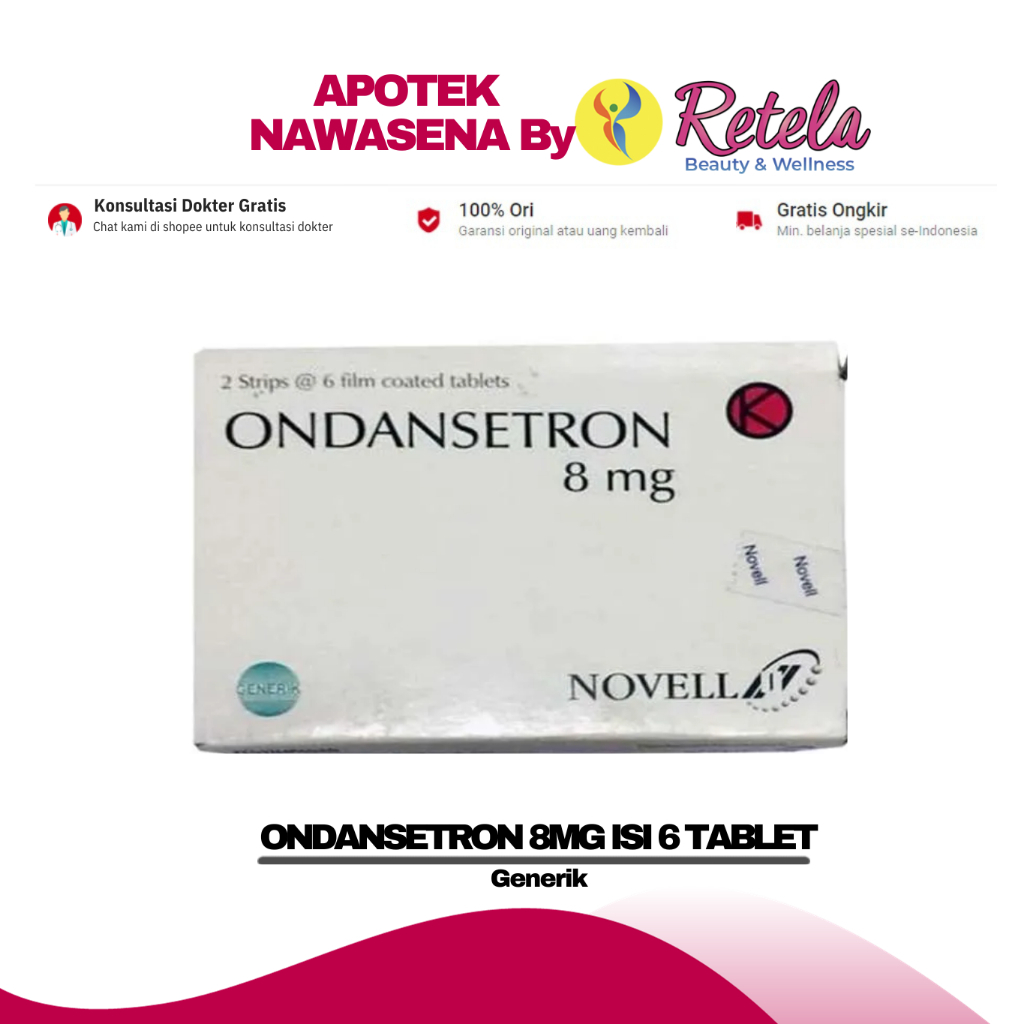 Jual ONDANSETRON 8MG 1 STRIP ISI 6 TABLET | Shopee Indonesia