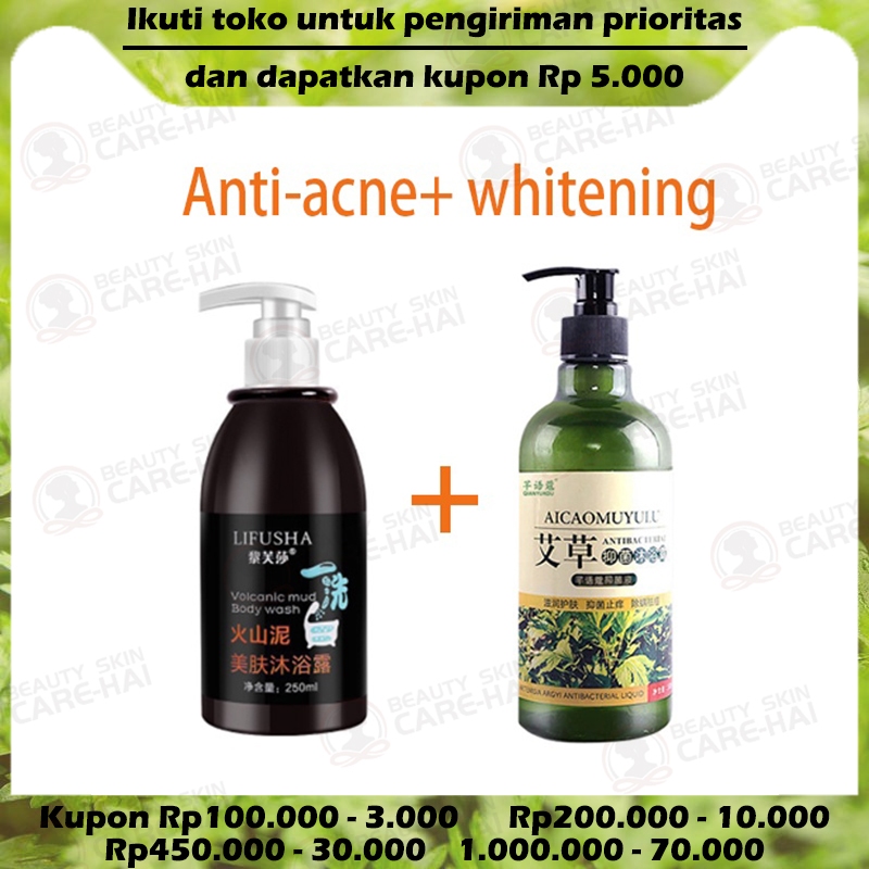 Jual Sabun jerawat punggung ance Body wash whitening sabun jerawat badan 500ML Acne Shower Gel ...