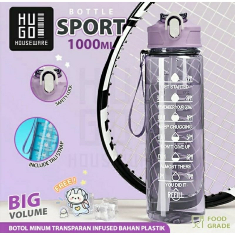 Jual Botol Minum Hugo Olahraga Kantor Sekolah Piknik Jumbo 1000ml ...