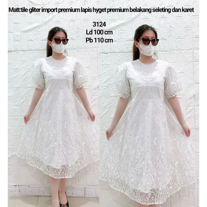 Jual DRESS KHUSUS PUTIH UKURAN ANAK TANGGUNG BAHAN SATIN TEBAL LEHER ...