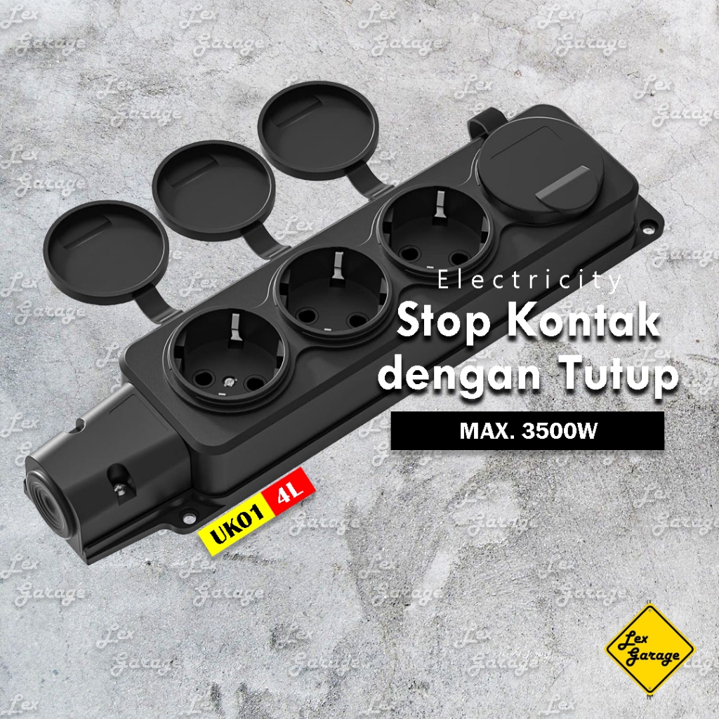 Jual Stop Kontak Outdoor Waterproof Colokan Listrik Anti Air 1 2 3 4 ...