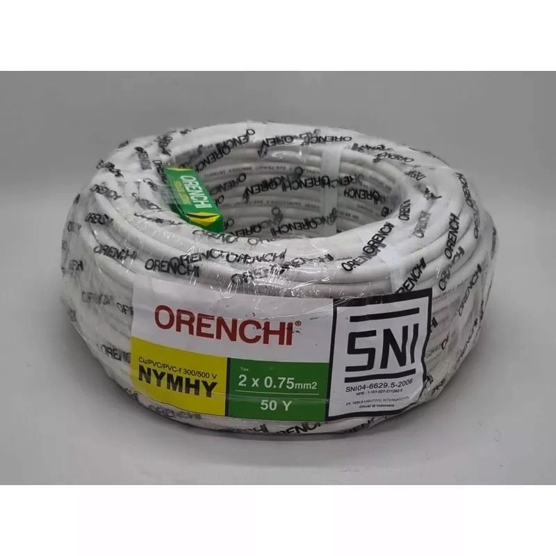 Jual KABEL LISTRIK ORENCHI NYMHY 2X0.750 SNI SERABUT TEMBAGA | Shopee ...