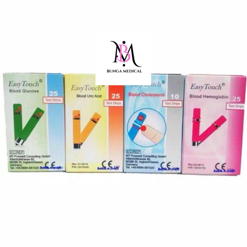 Jual STRIP EASY TOUCH 3 in 1 CHOLESTEROL / HB / GLUCOSE / URIC ACID ...