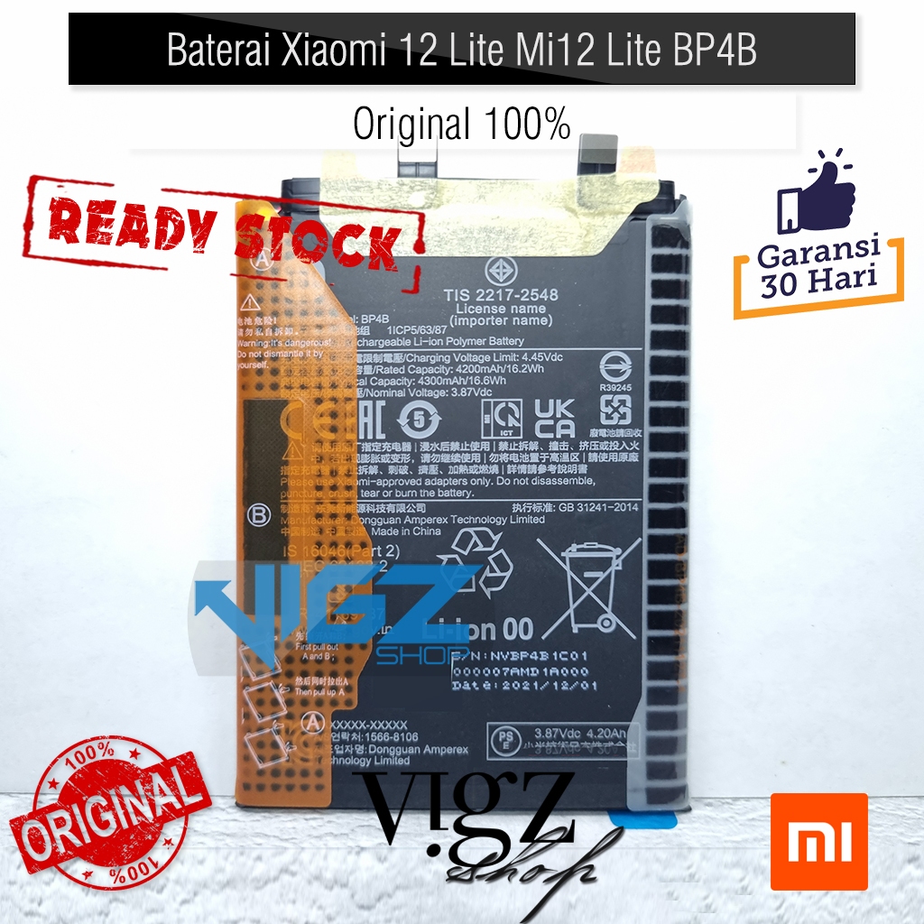 Jual Baterai Xiaomi 12 Lite 5G Mi12 Lite 5G BP4B Original 100% | Shopee ...