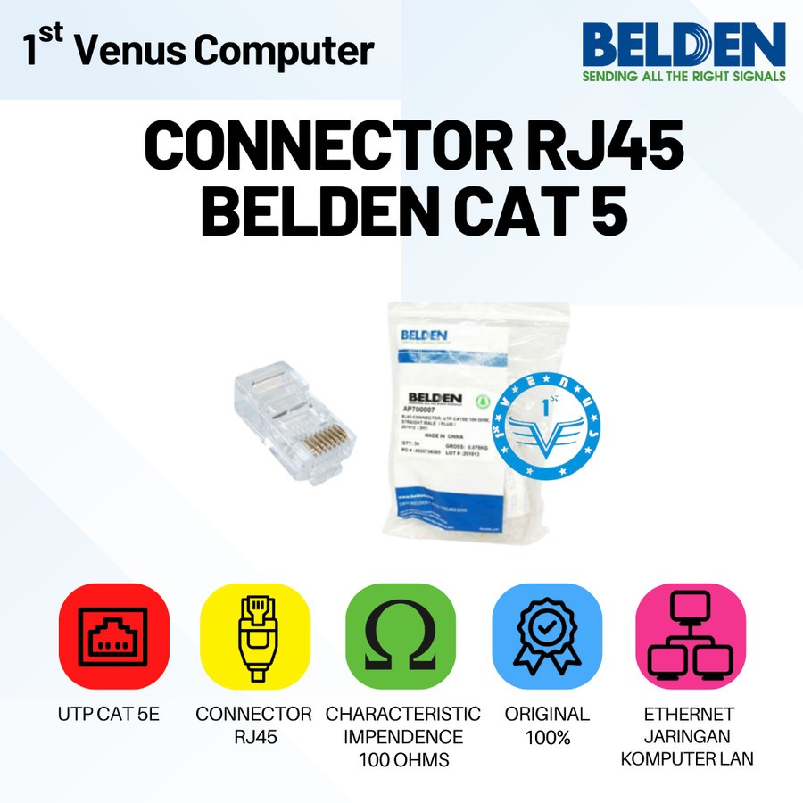 Jual CONNECTOR RJ45 BELDEN CAT 5 / NET15-CON | Shopee Indonesia