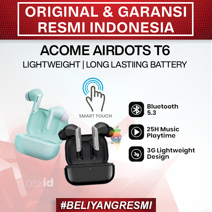 Jual ACOME Airdots T6 TWS True Wireless Earbuds Headset Bluetooth 5.3 ...