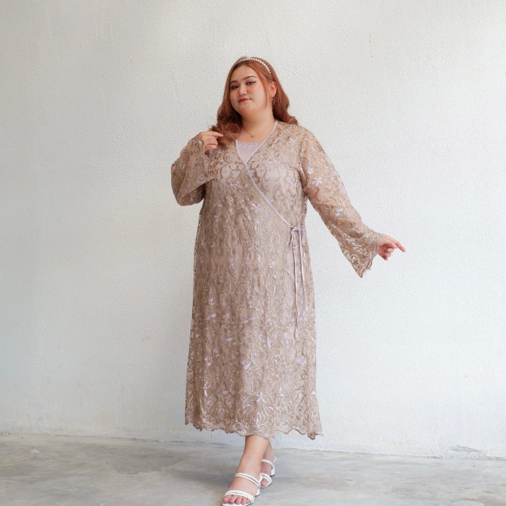 Jual Agya Tulle chantily Dress Kimono | bigsize jumbo plussize oversize curvesize aesthetic ...