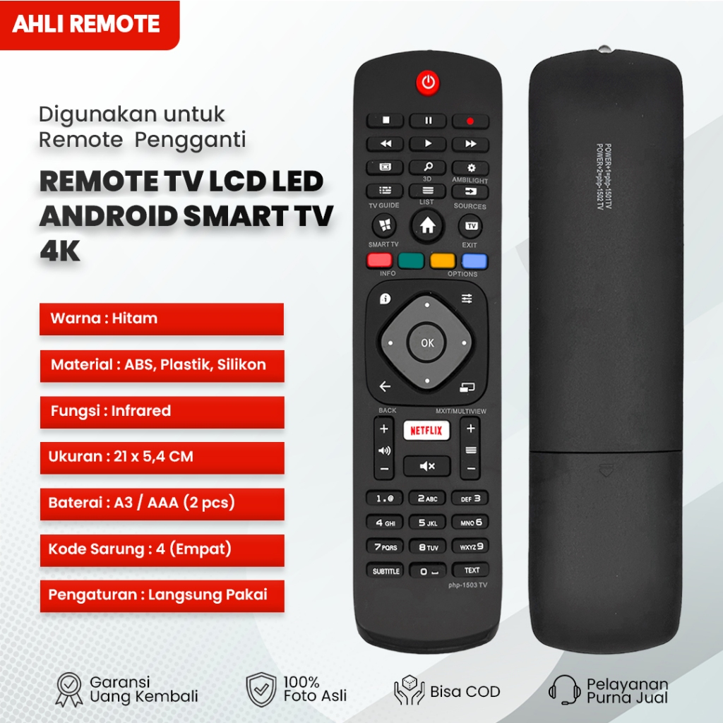 Jual Remote TV Philips Android Smart TV 4K 5000 Series / Remot Philips ...