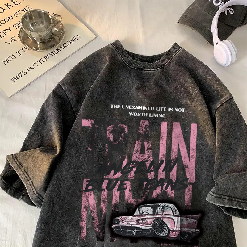 Jual KOIKOO T-shirt baju kaos oversize| American retro racing car ...