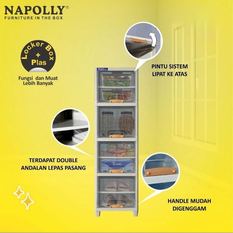Jual Locker box lemari plastik NAPOLLY LBP 1407 susun 4 + 3 sekat ...