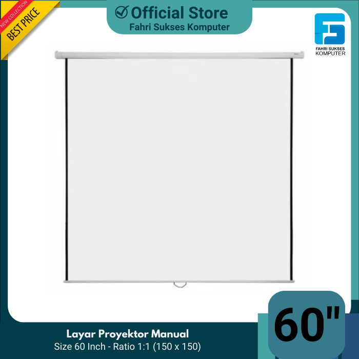 Jual Layar Proyektor Manual 60 inch/Screen Manual 60" Rasio 1 :1 ...