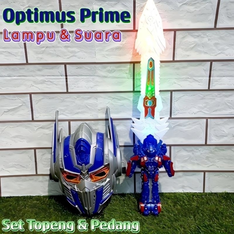 Jual Mainan Set Topeng Pedang Pedangan Transformers Optimus Prime Nyala ...