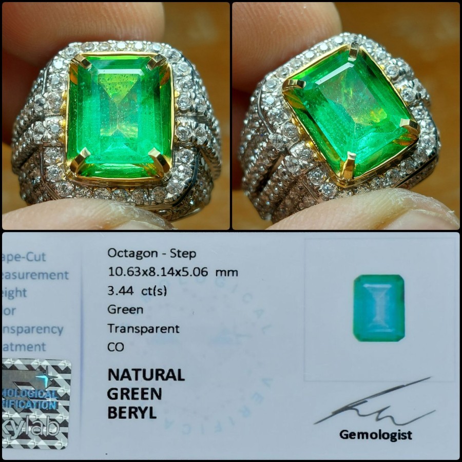 Jual Batu Zamrud Asli Natural Green Beryl Emerald Kotak Permata Hijau ...