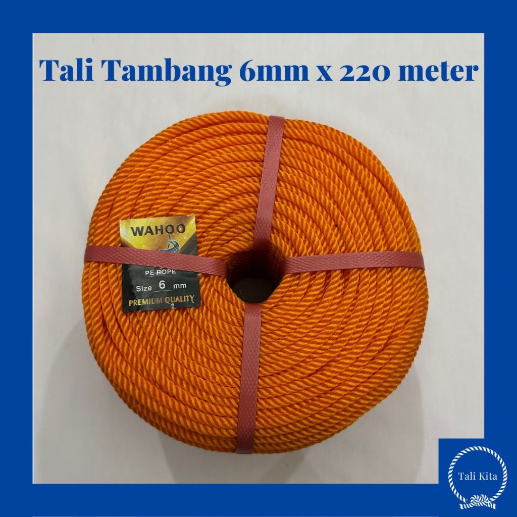 Jual Tali Tambang Plastik PE 6 mm Roll 4 kg Panjang +/- 220 meter ...
