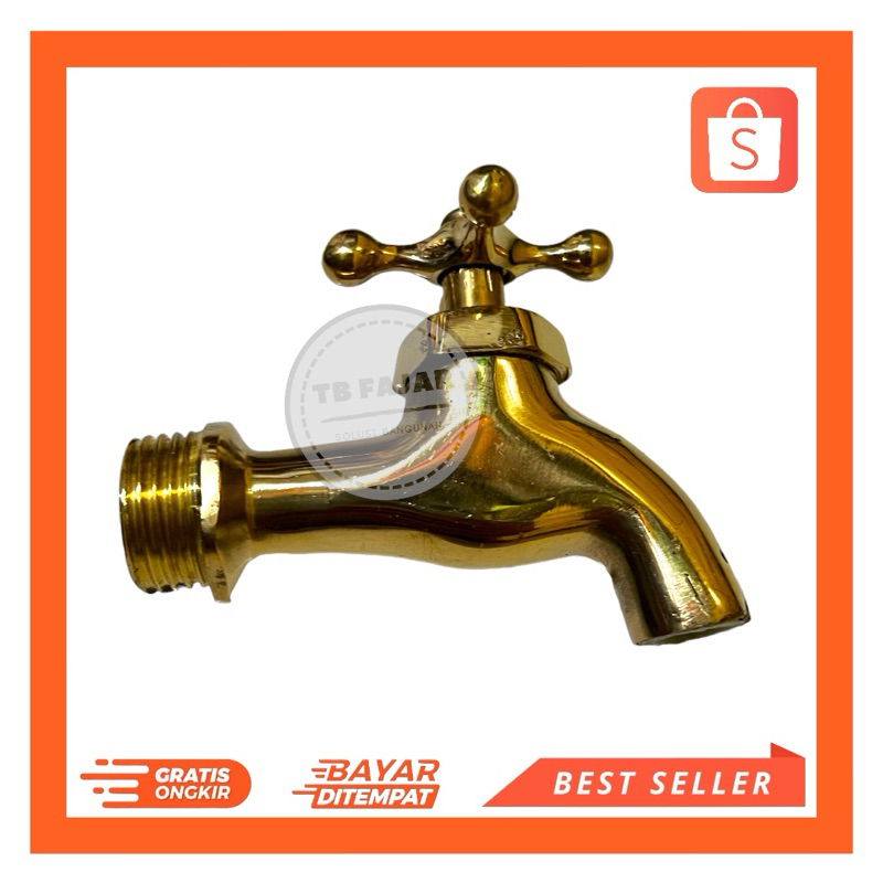 Jual Kran Air Kuningan 1/2 Inch Model Klasik AWET / Putaran Baling ...