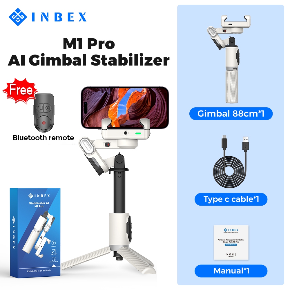 Jual INBEX M1/M2 Gimbal Stabilizer Handphone AI Face Tracking No need ...