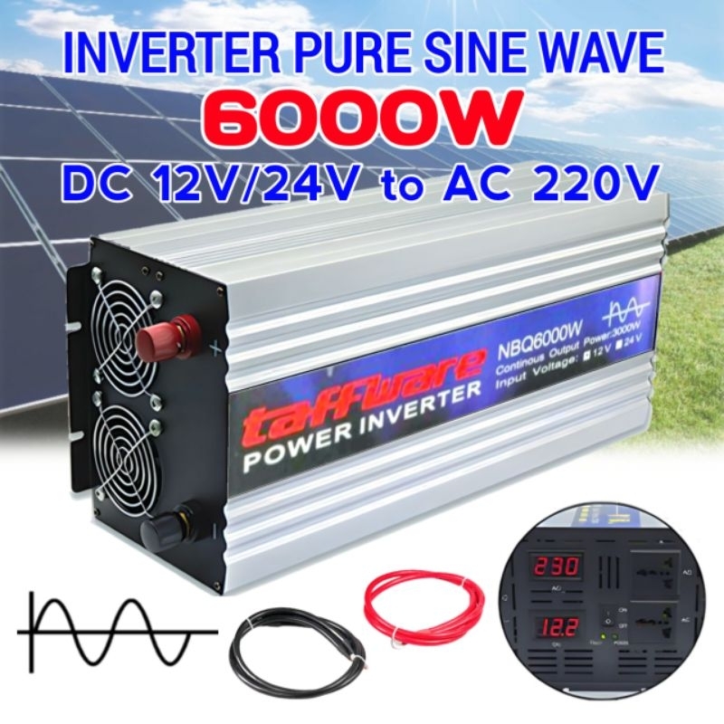 Jual Power Inverter DC ke AC 6000W Pure Sine Wave DC 12V/24V AC 220V 6000 Watt Inventer Shunyima ...