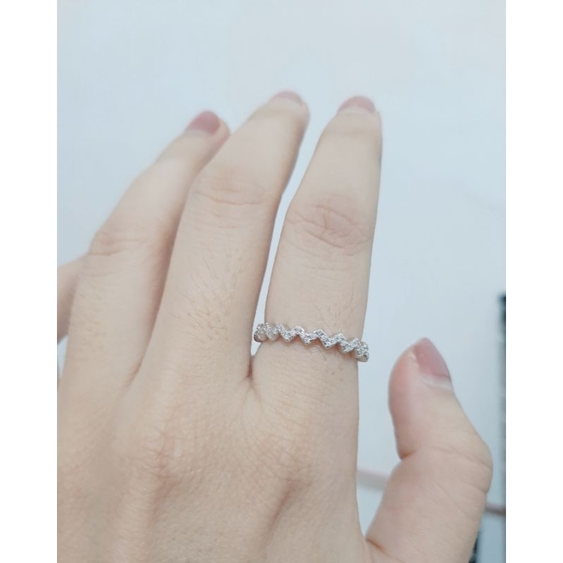 Jual Cincin Simpel Perak Asli 925 Lapis Emas Putih / Size 11,12,13,15 ...