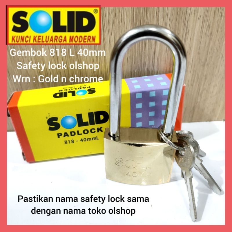 Jual gembok 818 L 40 mm solid | Shopee Indonesia