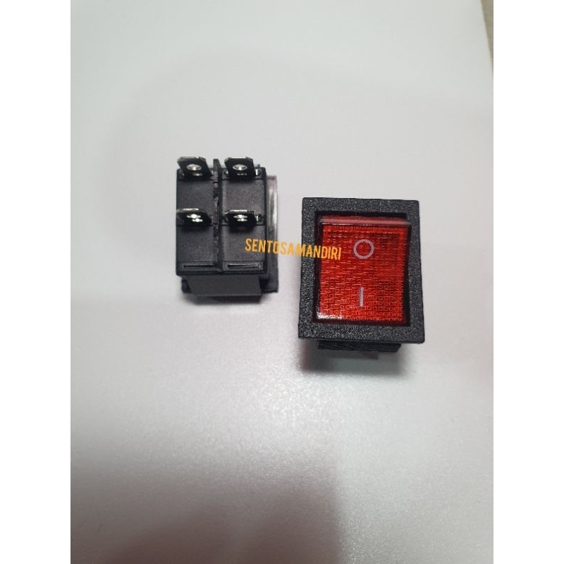 Jual Saklar 4pin 4P on off lampu besar merah / hijau power switch ...
