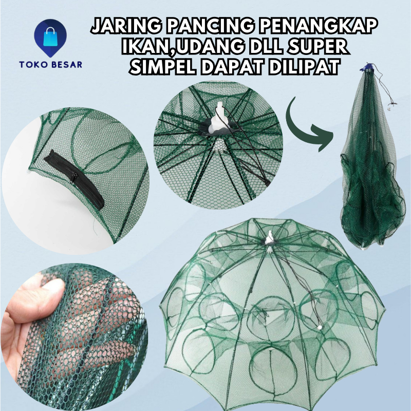 Jual Jaring Pancingan Penangkap Ikan Udang Cumi Jala Kepiting Hexagonal ...