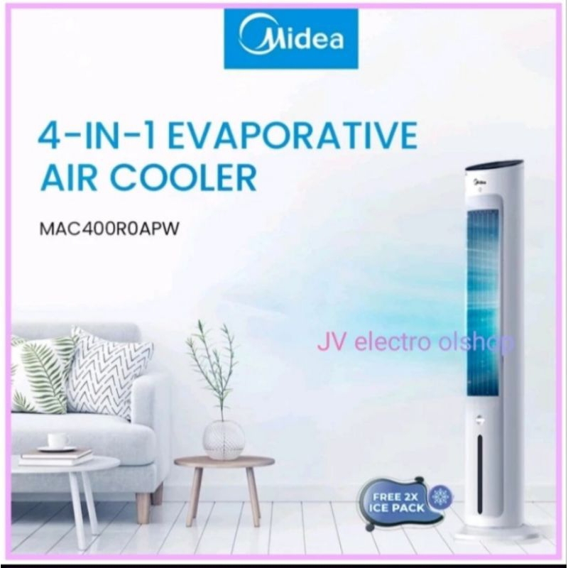 Jual Midea Air Cooler Tower Fan 4in1 MAC400R0APW 4L / Tower Fan Midea ...