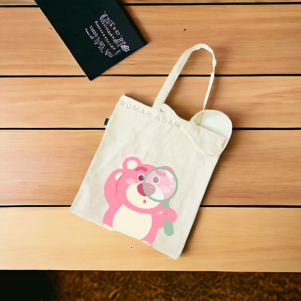 Jual TOTE BAG KREM LOTSO-TOTE BAG LUCU-TOTE BAG SOUVENIR | Shopee Indonesia