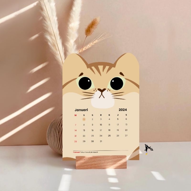 Jual 2024 Desk Calendar Aesthetic Paw Friends | Kalender Meja Aesthetic ...