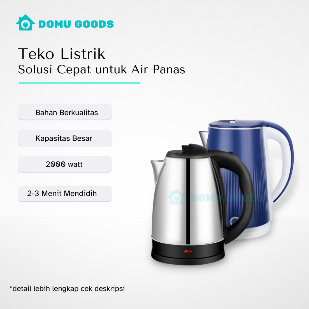 Jual DOMU Teko Listrik 2000W / Kettle electric otomatis / Electric ...