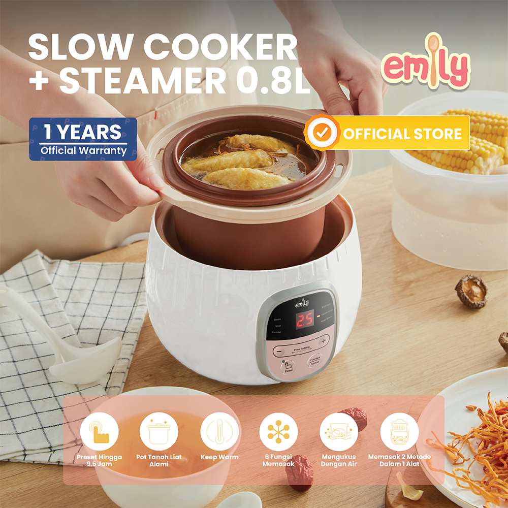 Jual EMILY Slow Cooker + Steamer Clay Pot / Panci Tanah Liat / Baby ...