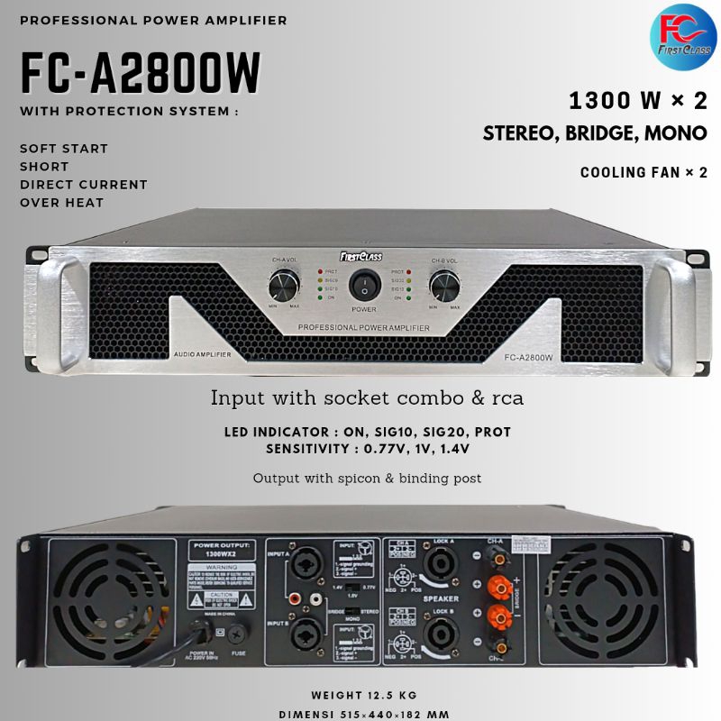 Jual Professional Power Amplifier Firstclass Fc a2800w | Power ... Jual Professional Power Amplifier Firstclass Fc a2800w | Power ...