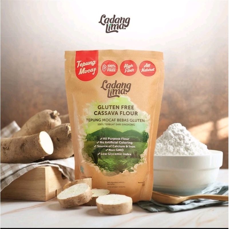 Jual Ladang lima tepung mocaf APF 500gr tepung singkong Gluten free ...