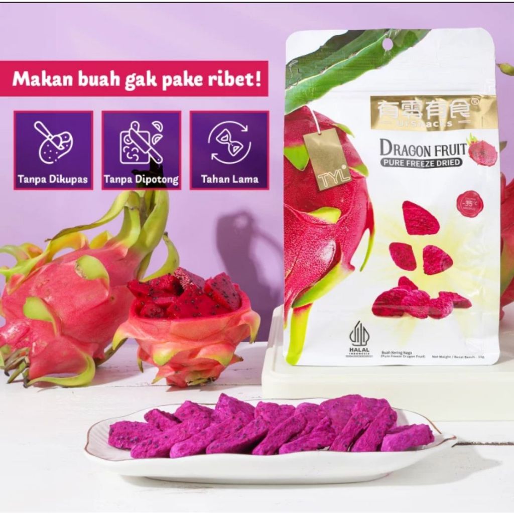 Jual Keripik Buah Naga / Freeze Dried Dragon Fruit Halal Sehat | Shopee Indonesia