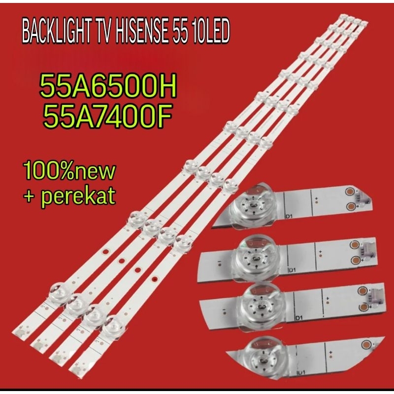 Jual LAMPU LED BL BACKLIGHT TV HISENSE 55 10LED 10K 55A6400 55A7400 ...