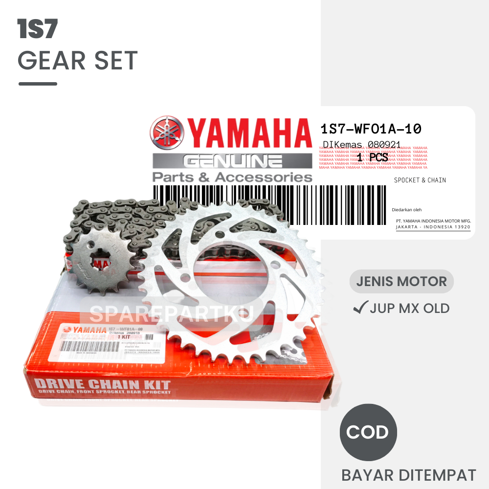 Jual GEAR SET 1S7 / JUPITER MX OLD/LAMA / GEAR / GIR / GER / GEARSET / 1 SET PAKET GIR DEPAN DAN ...