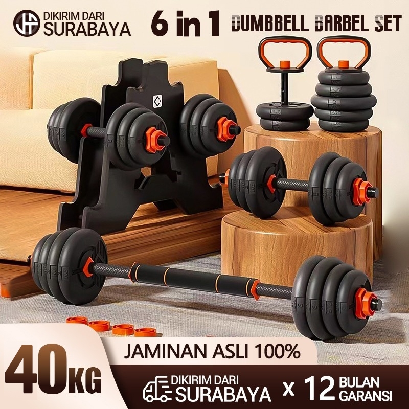 Jual DUMBELL BARBEL SET 40KG / Alat Fitness Rumah / Dumbbell 40 kg bisa disambung Tiang Angkat ...