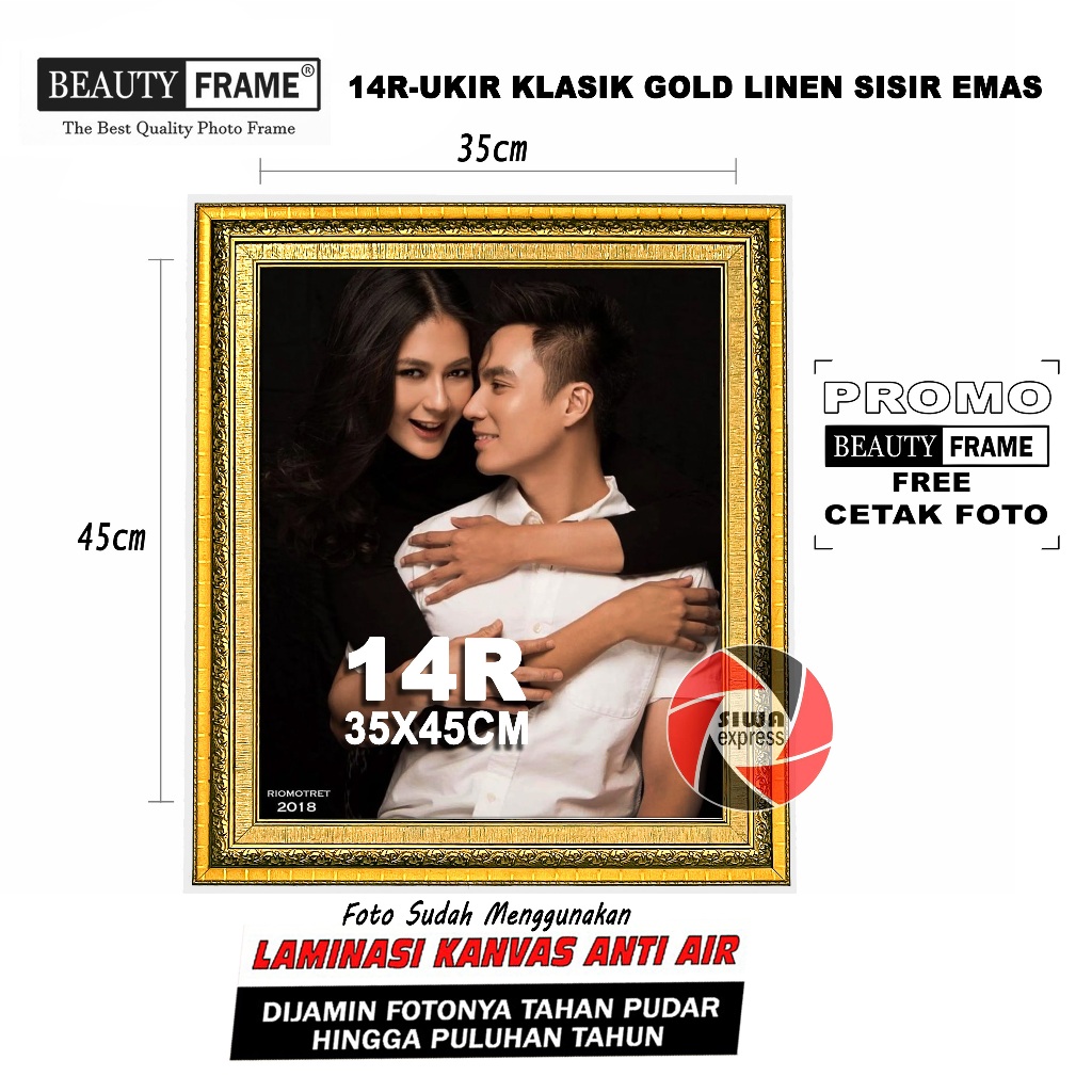 Jual BEAUTY FRAME 14R 35x45 BINGKAI GRATIS CETAK FOTO LAMINASI KANVAS ...